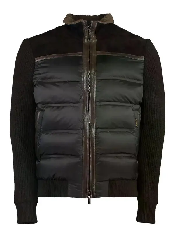 MOORER Andras Padded Bomber Jacket - Brown