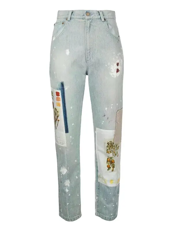 Monse Batnical Patchwork Straight-leg Jeans - Blue