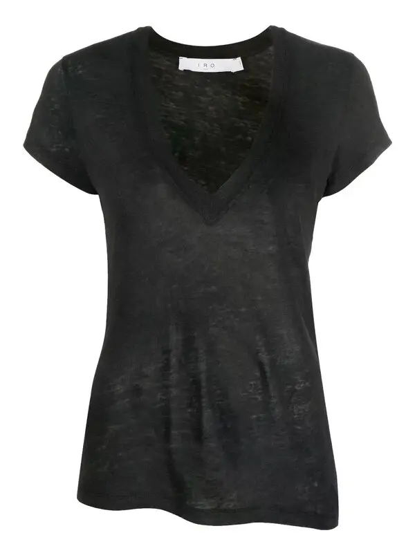 IRO PARIS V-neck Short-sleeve T-shirt - Black