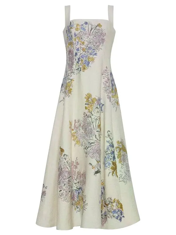 Adam Lippes Bella Midi Dress - Neutrals