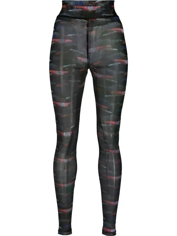Henrik Vibskov Bird-print Semi-sheer Mesh Leggings - Black