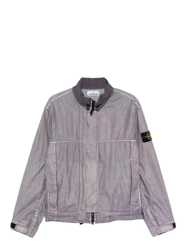 Stone Island Plated-ovd Linen Jacket - Purple
