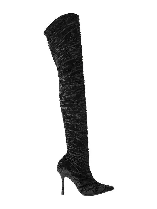 JIMMY CHOO 100mm Leather Boots - Black
