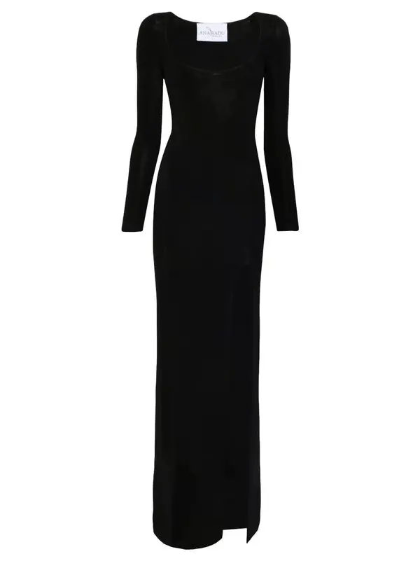 ANA RADU Knitted Maxi Dress - Black