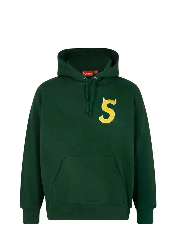 Supreme S Logo Drawstring Hoodie - Green