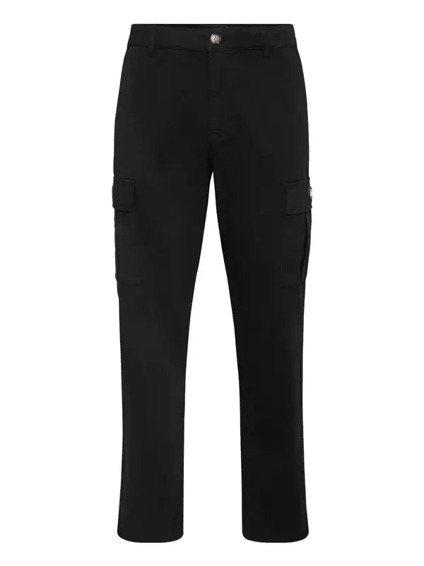 Philipp Plein Logo Patch Cargo Trousers - Black
