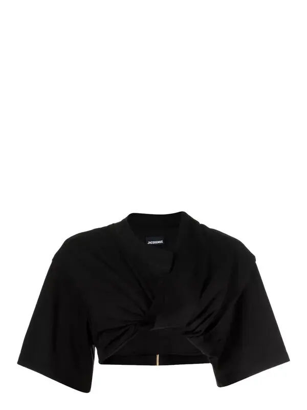 Jacquemus Le Bahia Court Cotton T-shirt - Black