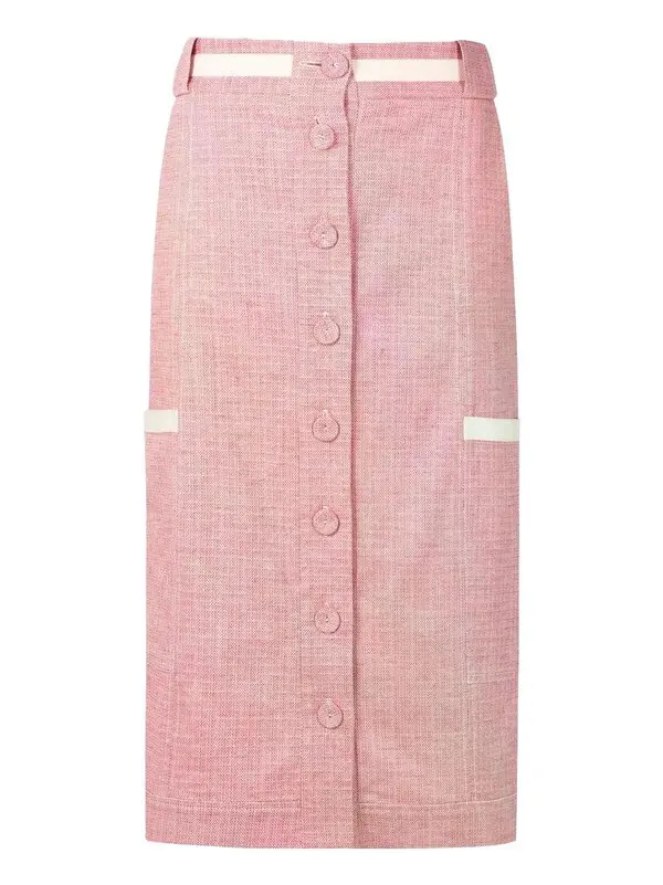 ALCACUZ Buttoned High-waisted Skirt - Red