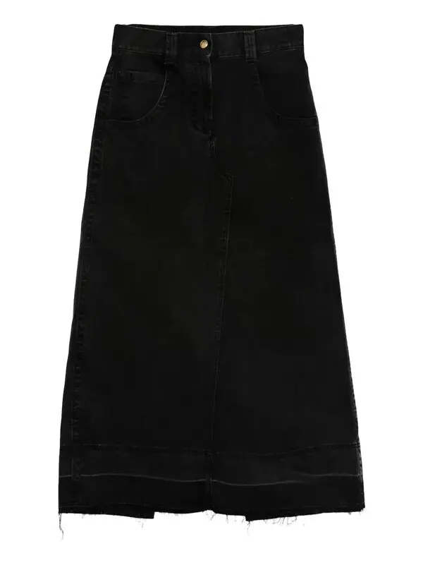 Palm Angels Denim Maxi Skirt - Black
