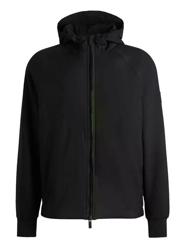 BOSS Logo-appliqué Hooded Jacket - Black