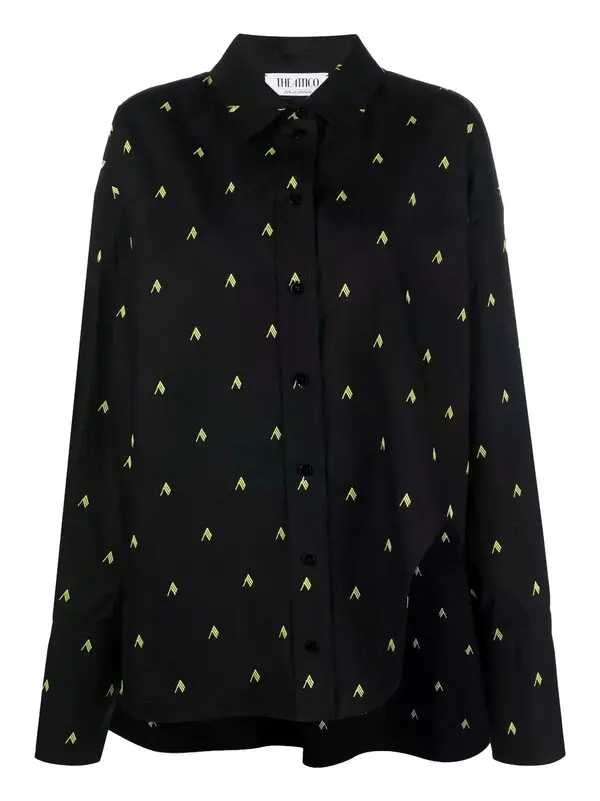 Attico Diana Oversized Logo-print Shirt - Black