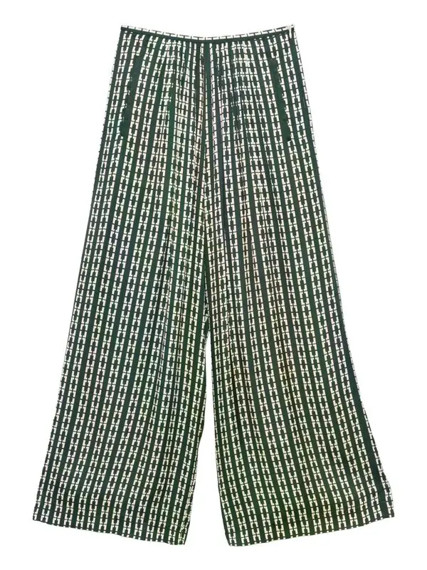 FORTE_FORTE Geometric-print Trousers - Green