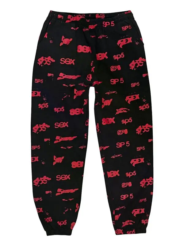 SP5DER Graphic-print Track Pants - Black