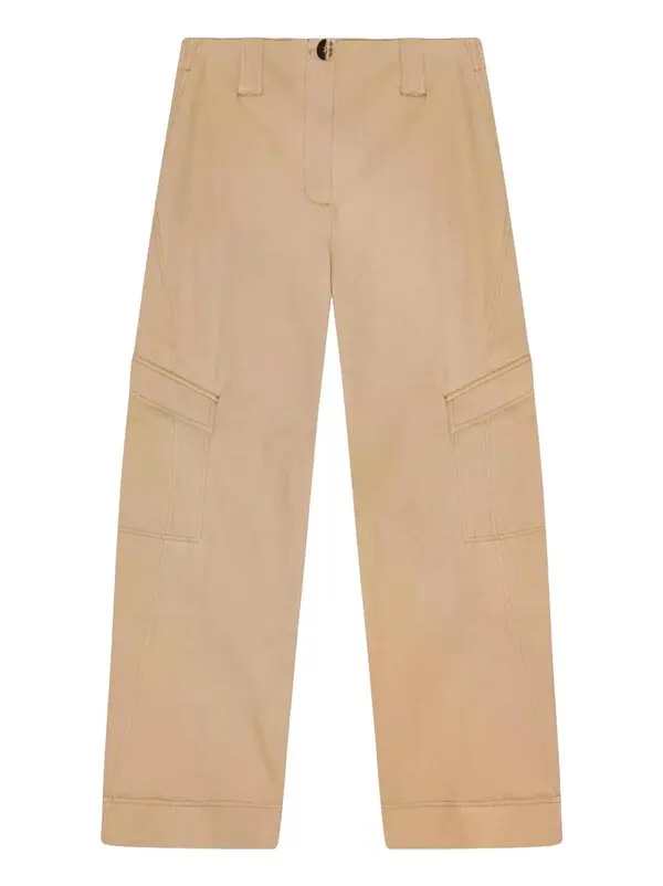GANNI Mid-rise Cargo Trousers - Neutrals