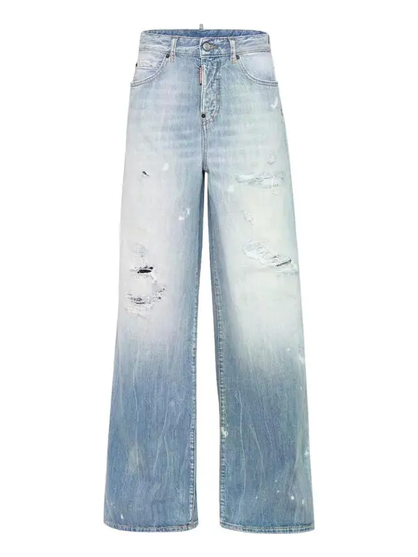 Dsquared2 Distressed Wide-leg Jeans - Blue