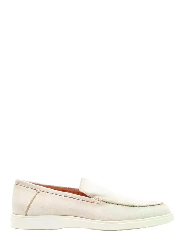 Santoni Almond-toe Suede Loafers - Neutrals