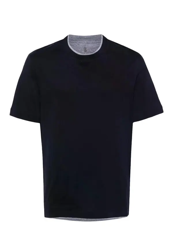 Brunello Cucinelli Layered-effect T-shirt - Blue