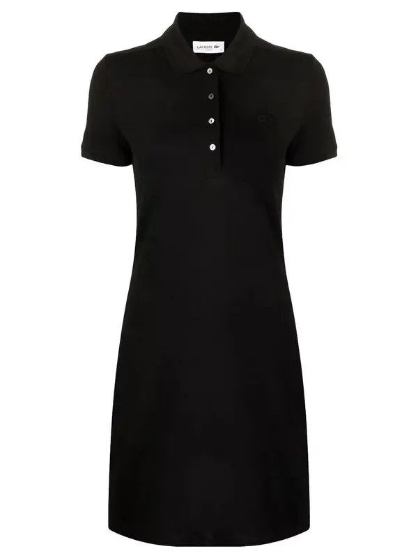 Lacoste Logo-patch Detail Polo Dress - Black
