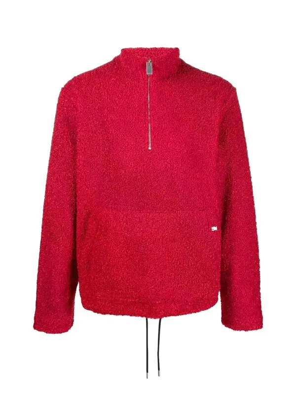 1017 Alyx 9sm Bouclé Half-zip Sweatshirt - Red