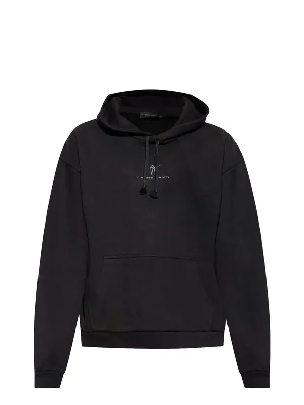 GIUSEPPE ZANOTTI Cotton Drawstring Hoodie - Black