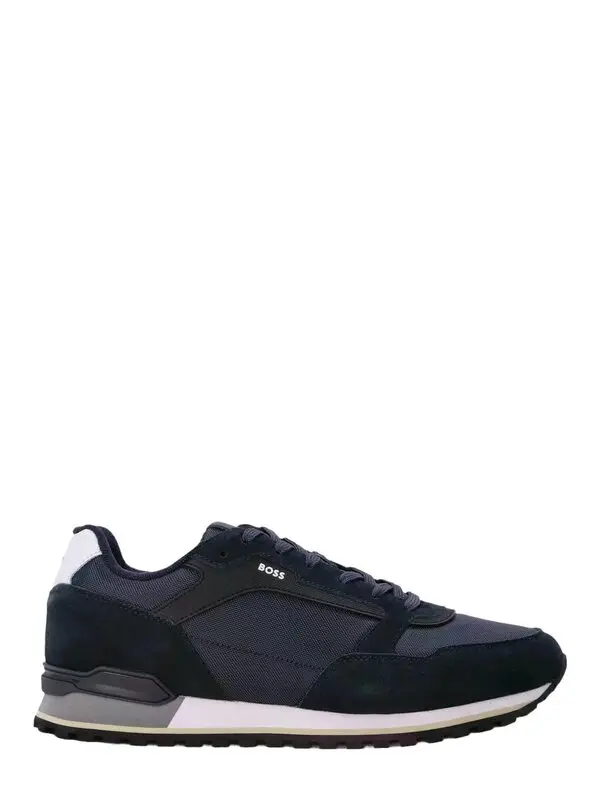 BOSS Suede-trimmed Mesh Sneakers - Blue