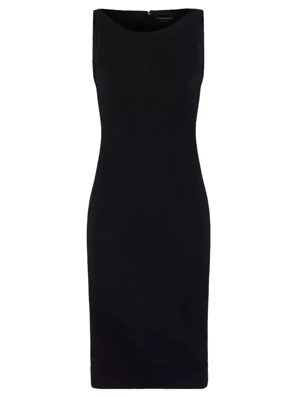 Emporio Armani Zigzag Knit Tube Dress - Black
