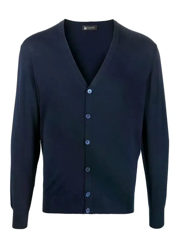 Colombo Button-down Knit Cardigan - Blue