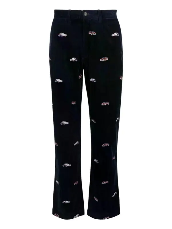 PALACE X Ralph Lauren Gti Embroidered Corduroy Trousers - Blue