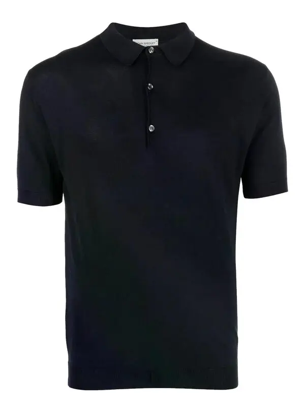 John Smedley Fine-knit Polo Shirt - Blue