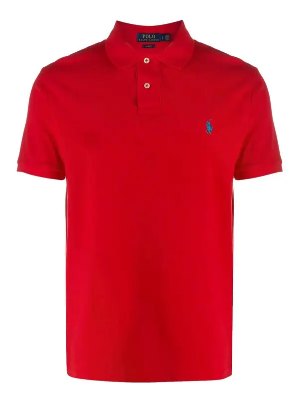 Polo Ralph Lauren Logo Embroidered Polo Shirt - Red