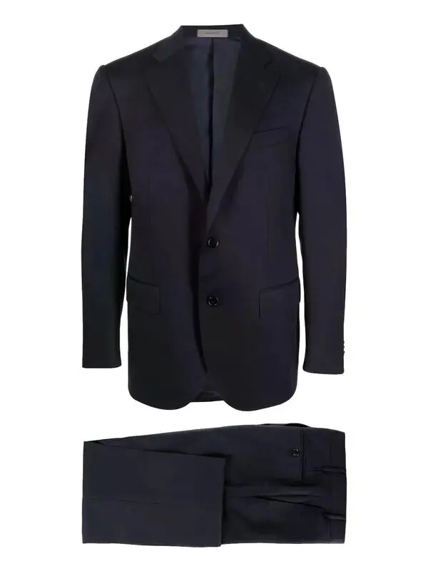 Corneliani Single-breasted Virgin-wool Suit - Blue