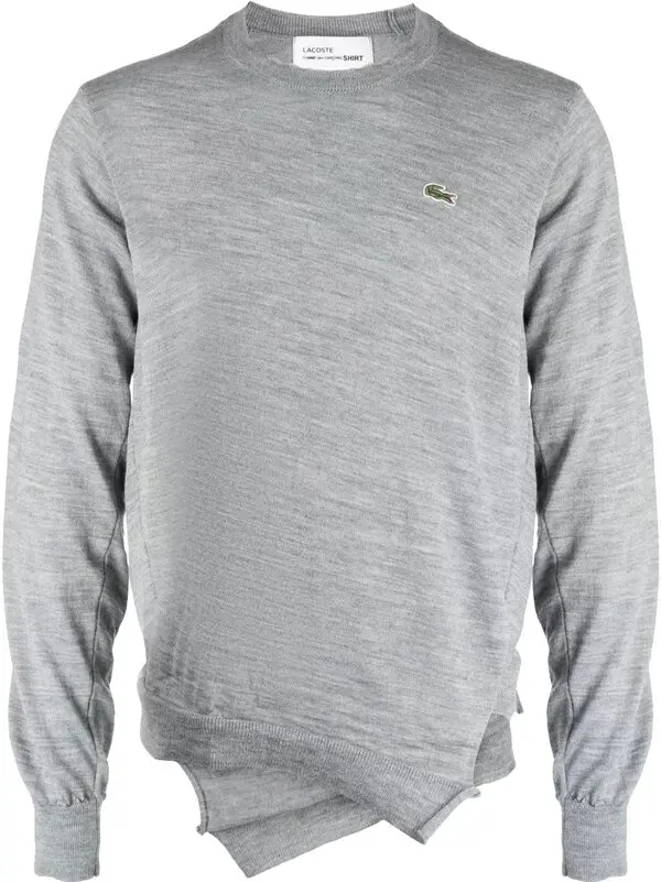 Comme Des Garçons Logo-patch Wool Jumper - Grey