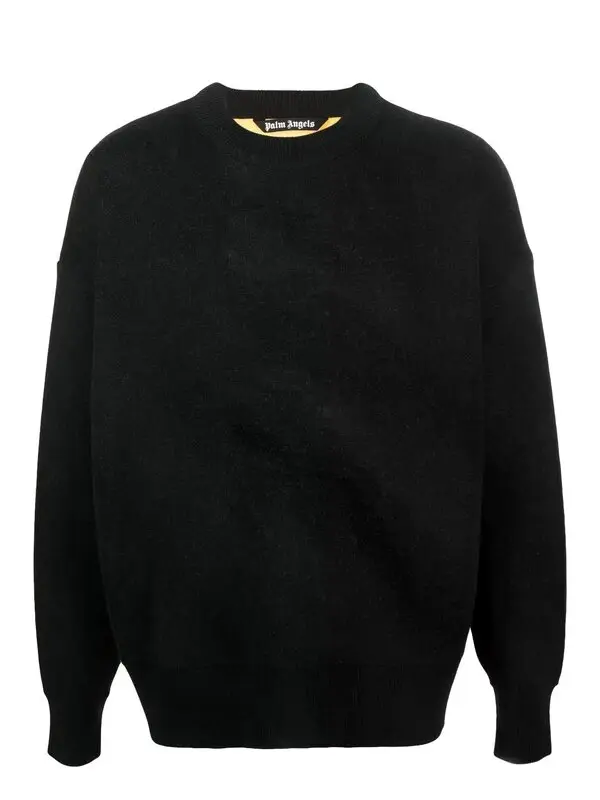 Palm Angels Palm Tree Intarsia-knit Wool Sweater - Black