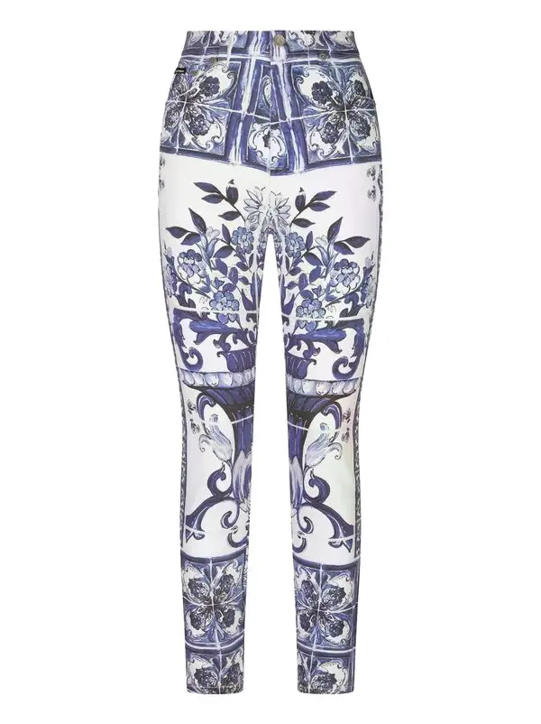 Dolce & Gabbana Majolica-print Skinny Jeans - Blue