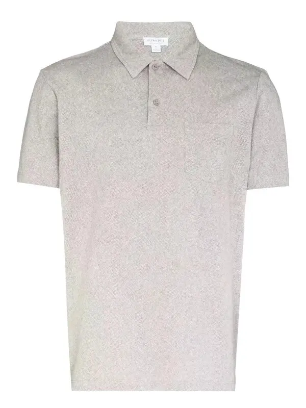 Sunspel Short-sleeve Polo Shirt - Grey