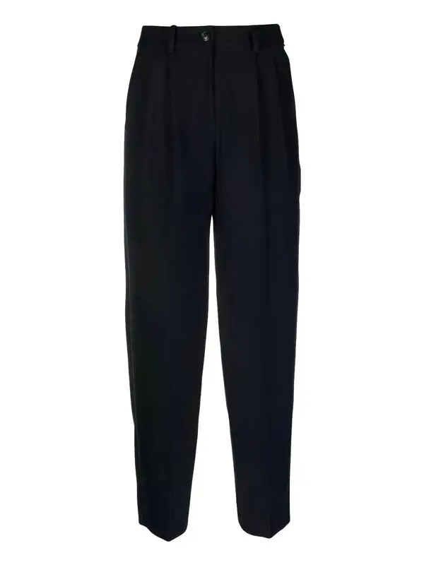 Tommy Hilfiger Pleated Tapered Wide-leg Trousers - Blue