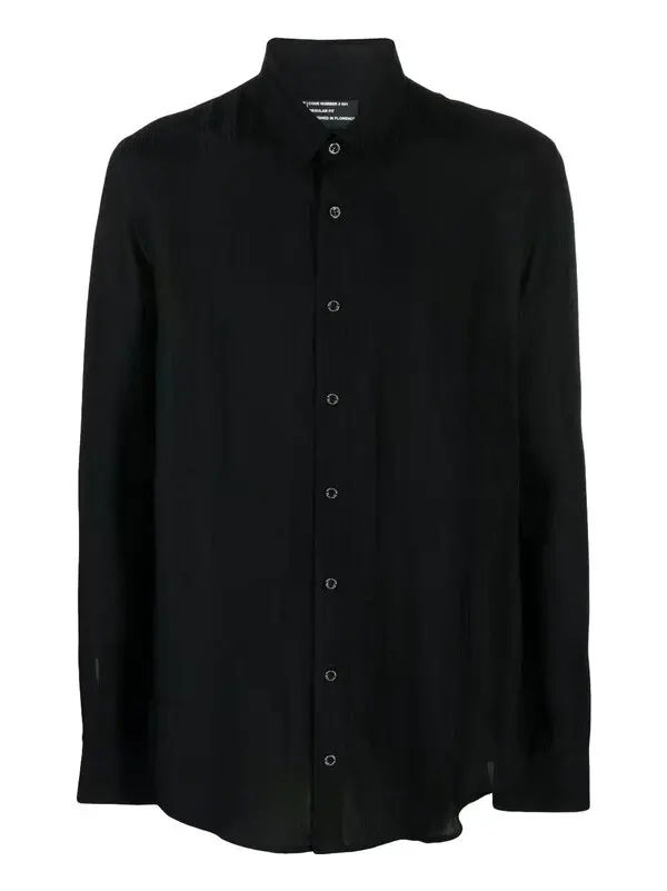 Patrizia Pepe Long-sleeved Twill Shirt - Black