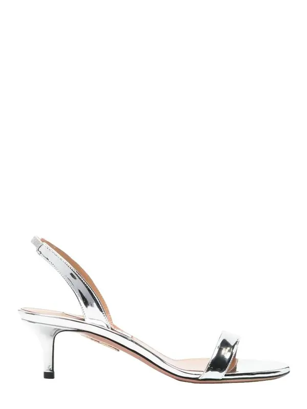 AQUAZZURA So Nude 50mm Metallic Sandals - Silver