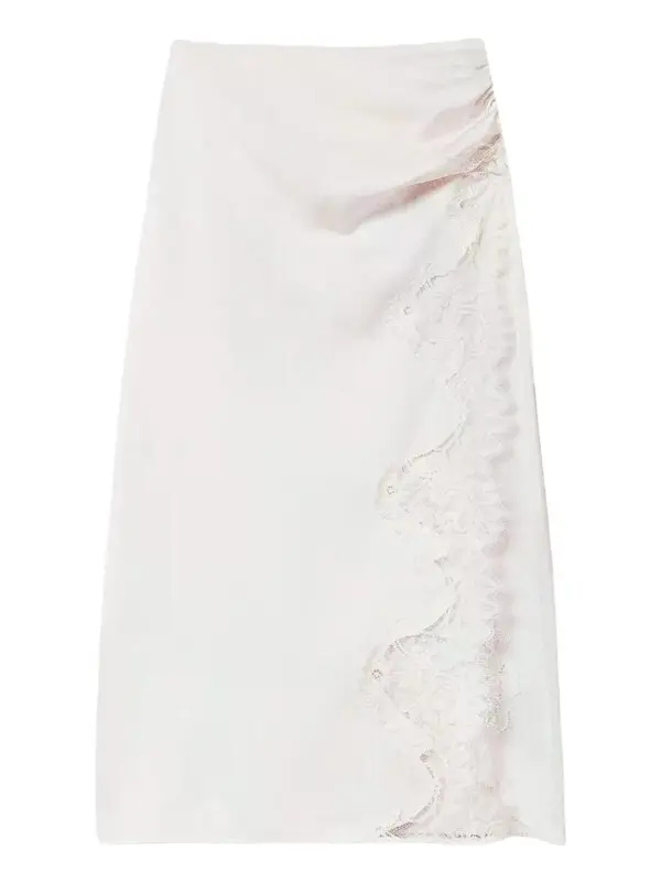 TWINSET Lace-insert Midi Skirt - White
