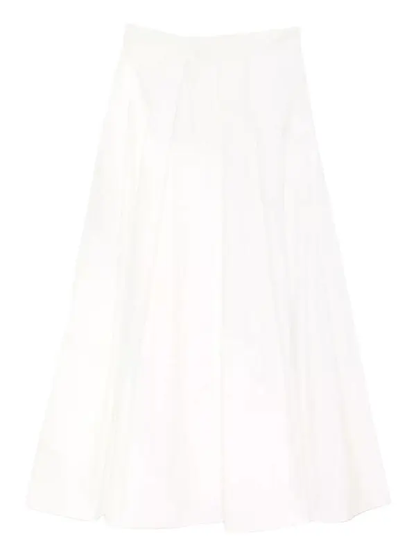 Elie Saab Poplin Midi Skirt - Neutrals