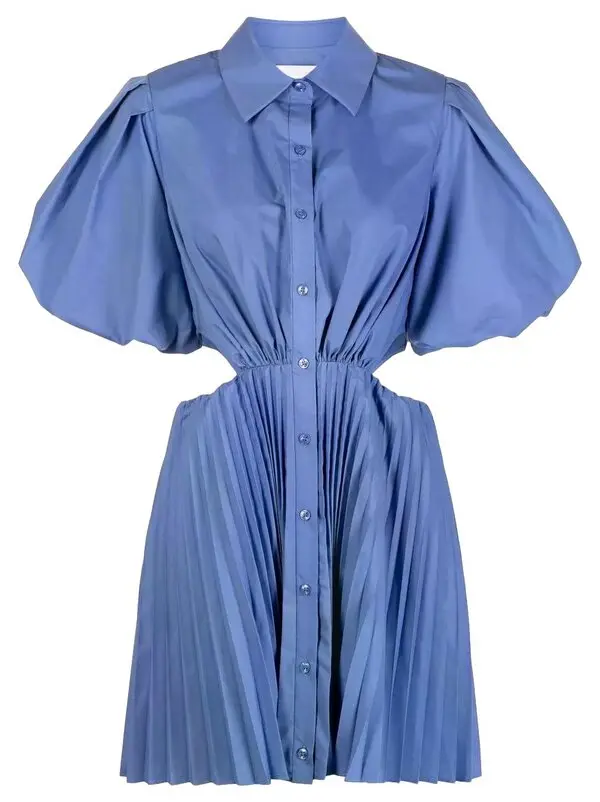 Simkhai Puff-sleeve Cut-out Shirt Dress - Blue