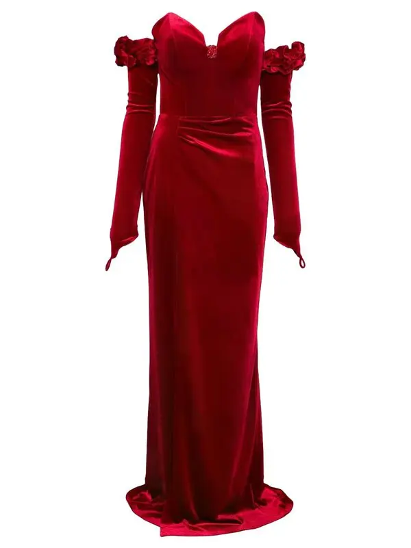 CRISTALLINI Brigitte Maxi Dress - Red