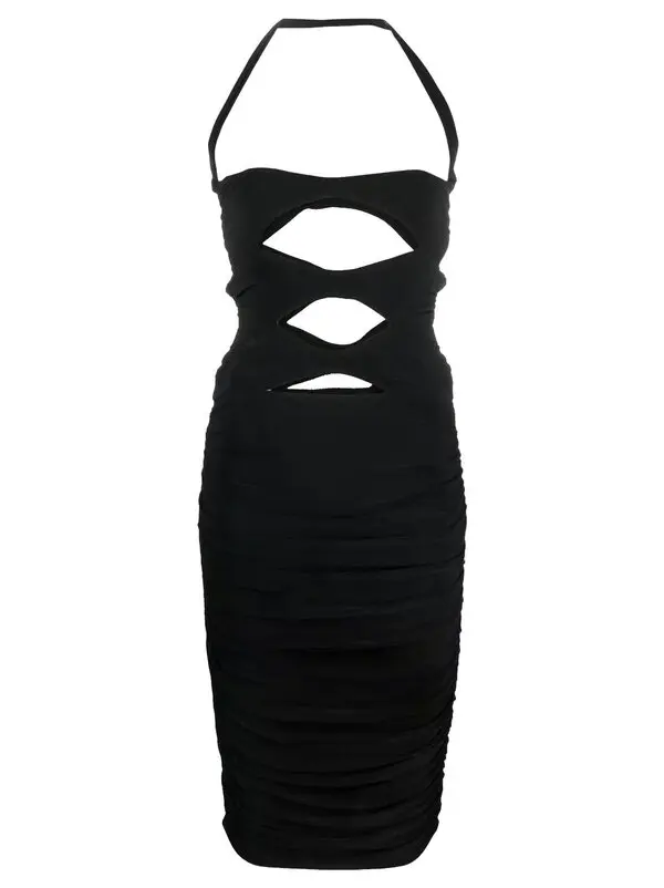 Norma Kamali Cut-out Halterneck Mini Dress - Black