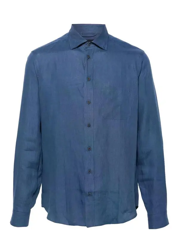 Sease Button-up Hemp Shirt - Blue