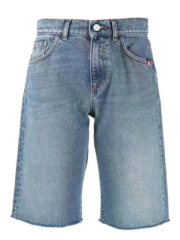 AMISH SUPPLIES Haley Knee-length Denim Shorts - Blue