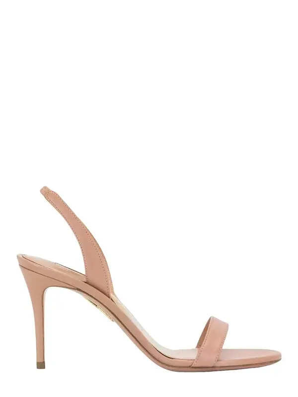 AQUAZZURA Leather Slingback Sandals - Neutrals