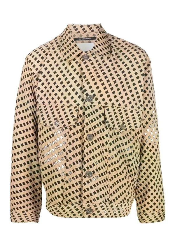 SONG FOR THE MUTE Geometric-print Shirt-jacket - Neutrals
