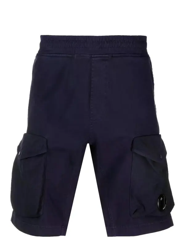 C.P. COMPANY Lens-detail Cotton Cargo Shorts - Blue