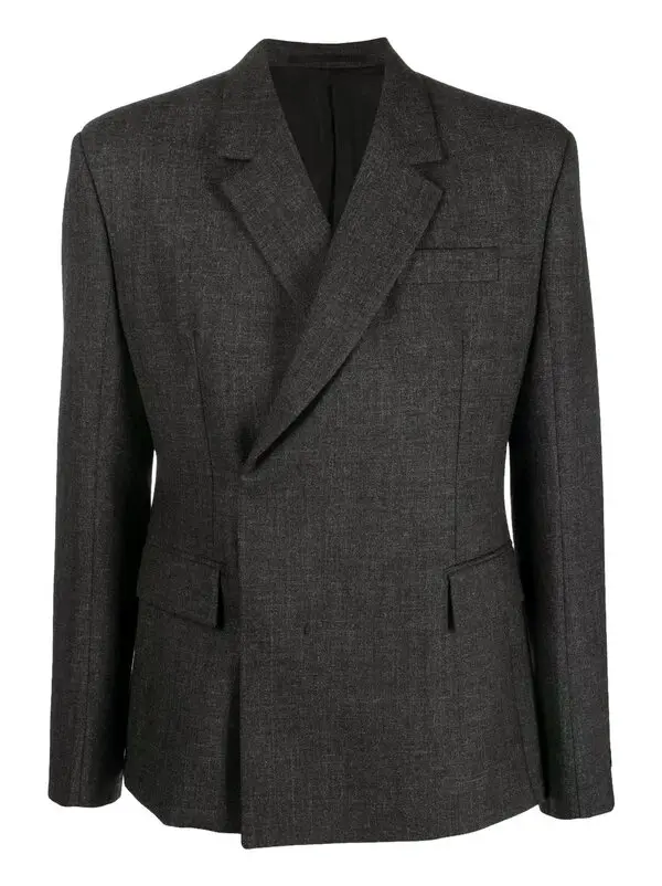 Prada Double-breasted Tailored Blazer - Grey