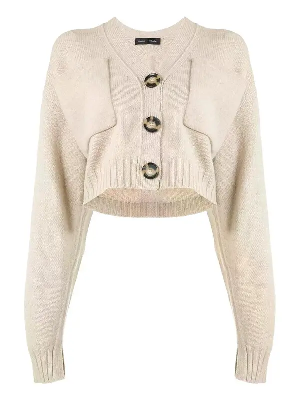 Proenza Schouler Eco Cashmere Cropped Cardigan - Brown